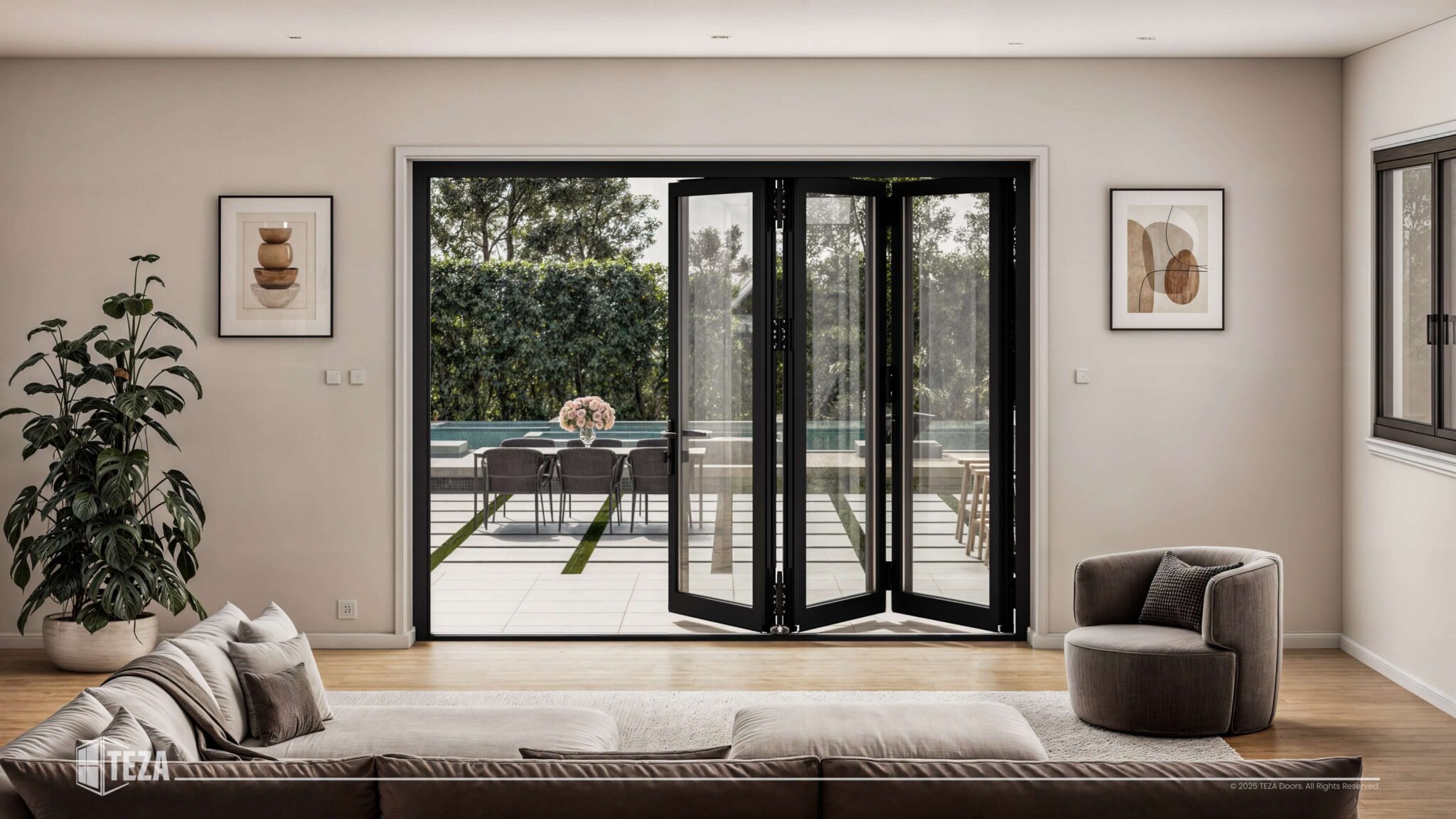 TEZA 95 SERIES BIFOLD DOORS IN LOS ANGELES